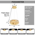 8-inch modern adjustable crystal chandelier, adjustable height round ...