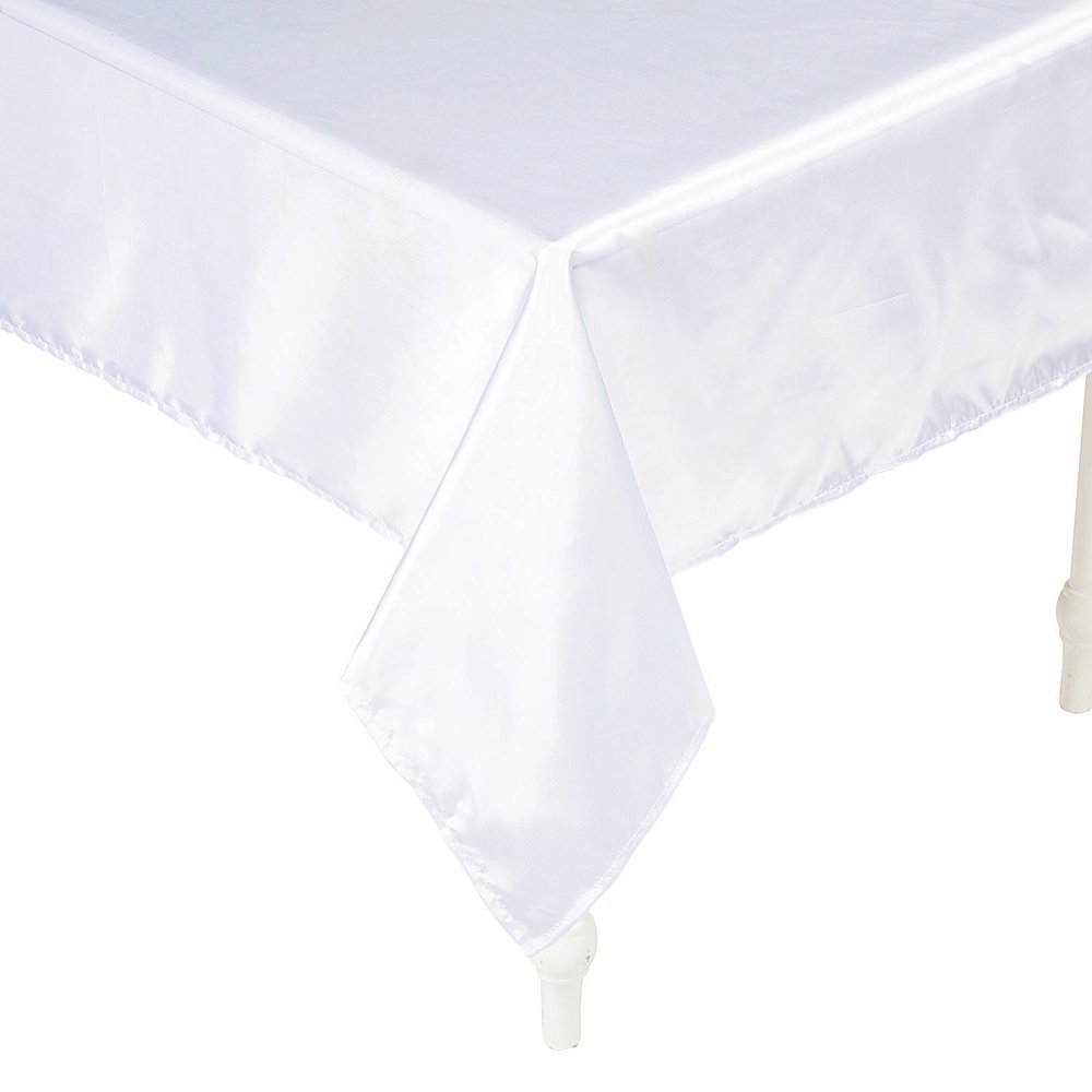 White Rectangle Polyester Tablecloth - Home Decor - 1 Piece - Walmart ...