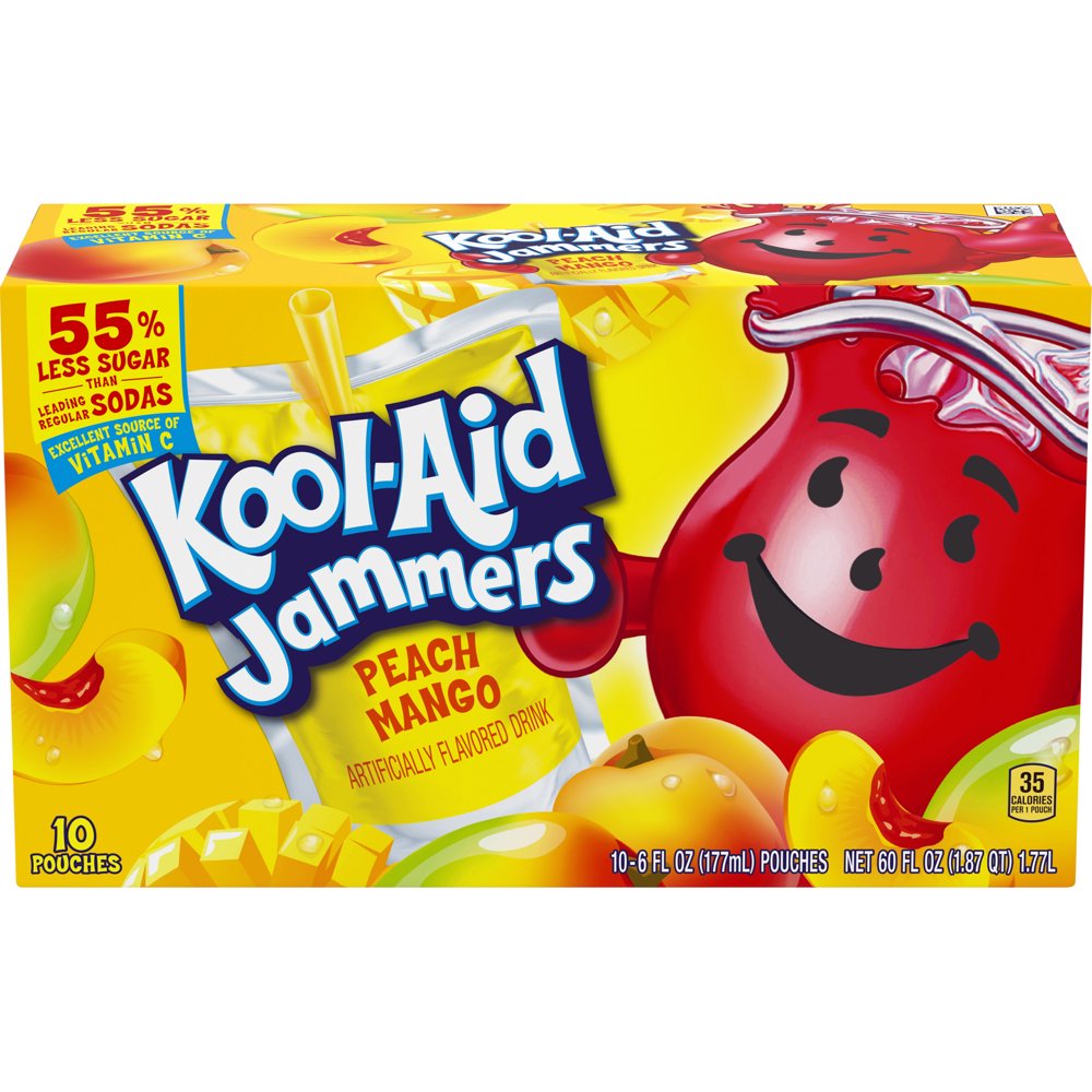 Kool-Aid Jammers Peach Mango Artificially Flavored Soft Drink, 10 ct ...