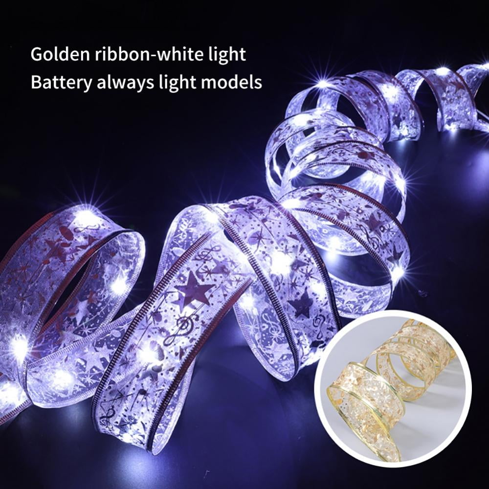 Romantic Ribbon Fairy Lights, 13ft-40 LED Ribbon Christmas Lights for ...