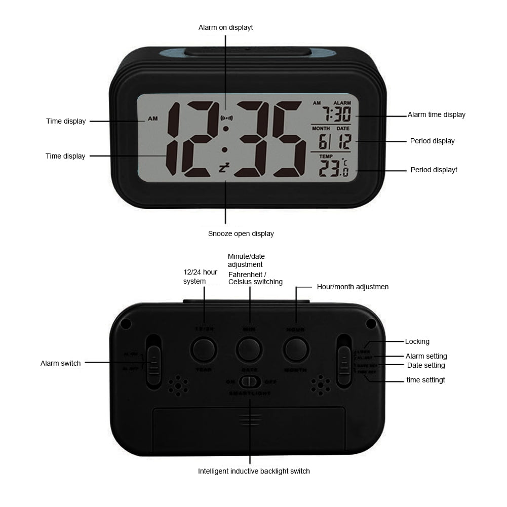 Multi-Function Digital Display Alarm Clock Led Intelligent Luminous ... Multi-Function Digital Display Alarm Clock Led Intelligent Luminous ...