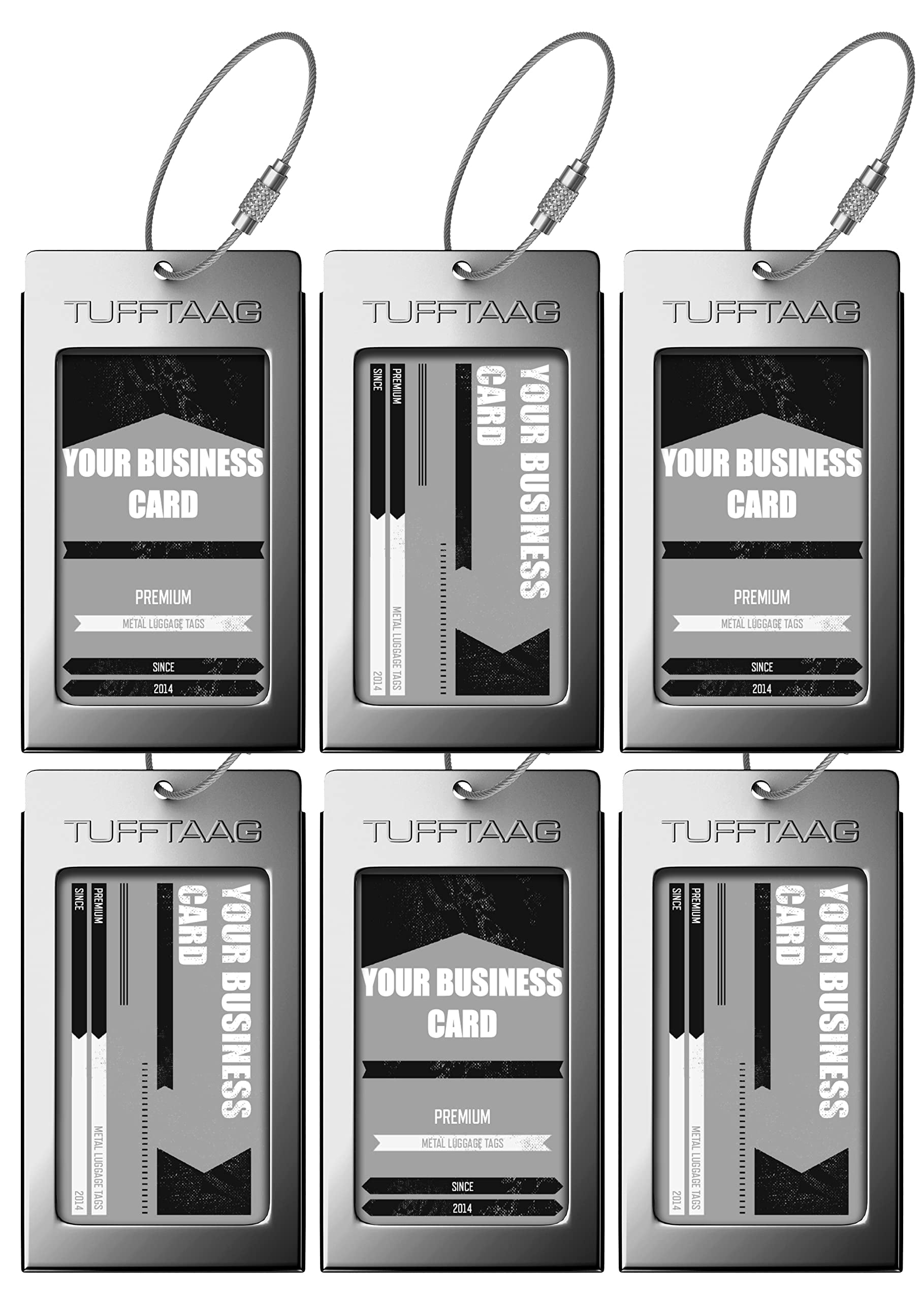 Luggage Tags Business Card Holder TUFFTAAG Travel ID Bag Tag in Many ...