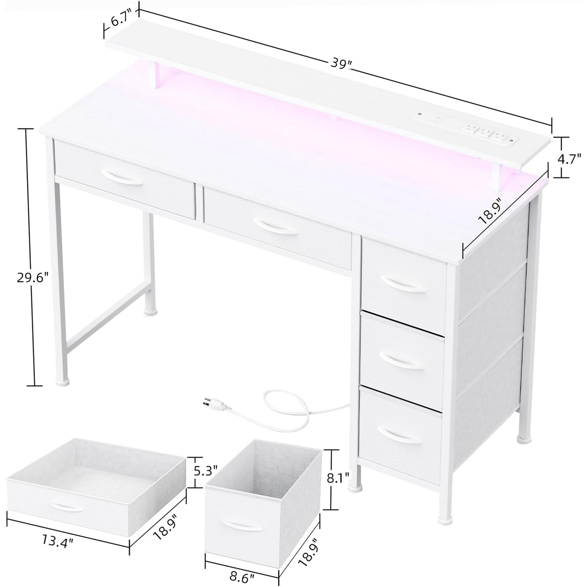 Click here for Nobrand 39 X 18 Inches Computer Desk With 5 Drawer... prices