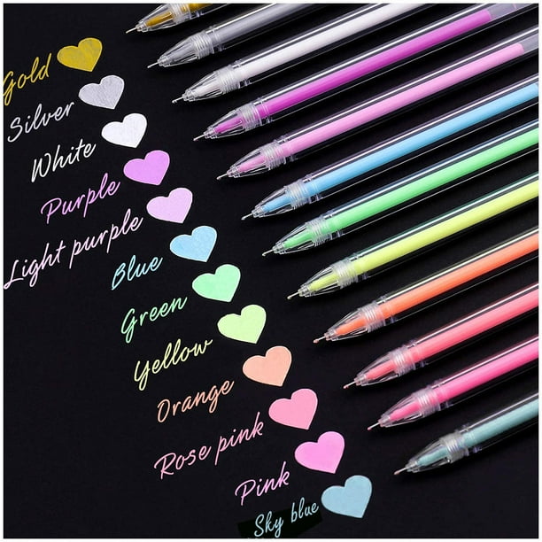 XMNZMH Highlight Color Pen 0.5 mm Extra Fine Point Pens Gel Ink Pens ...