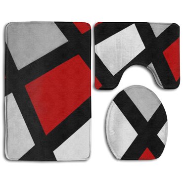 GOHAO Red Flannel Bath Rugs, 3' x 2' (3 Pieces) - Walmart.com