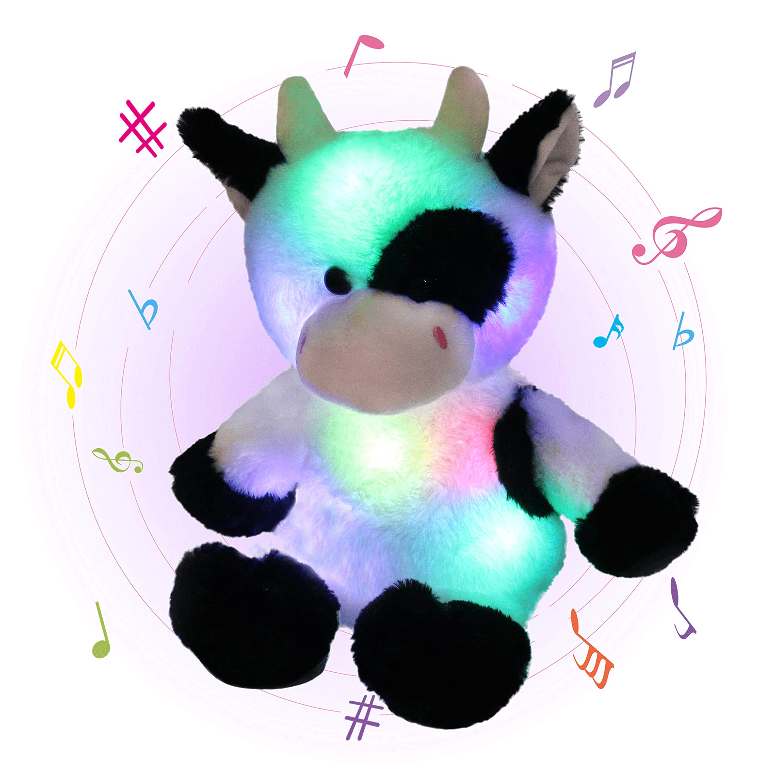 Glow Guards 15'' Luminous Musical Stuffed Cow Plush Preschool Gifts for ...