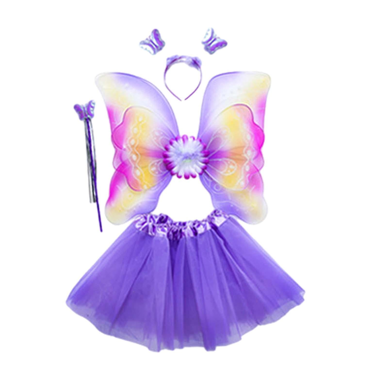 Click here for Beloving 4x Girls Fairy Costume Set Fairy Wing Out... prices