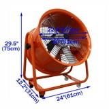 20" 220V Axial Fan Mobile Cylinder Pipe Spray Booth Paint Fumes Blower ...