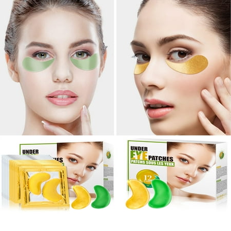 Gold Green Tea Eye Mask, 24 Pairs Collagen Under Eye Patches Eye Gel ...
