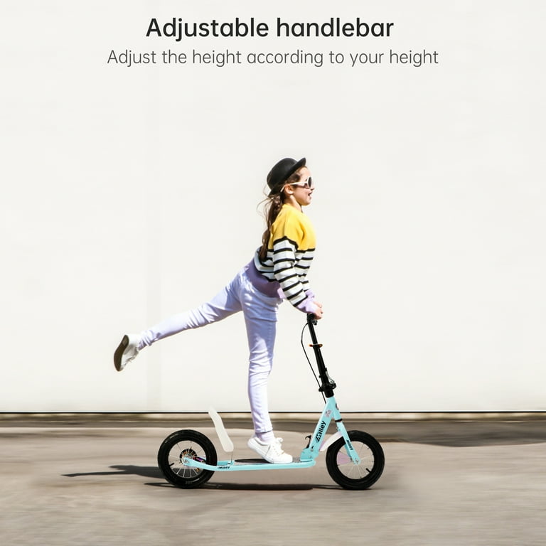 Scooter With Disc Brake Nattork Folding Kick Scooter For Kids, Teens ...