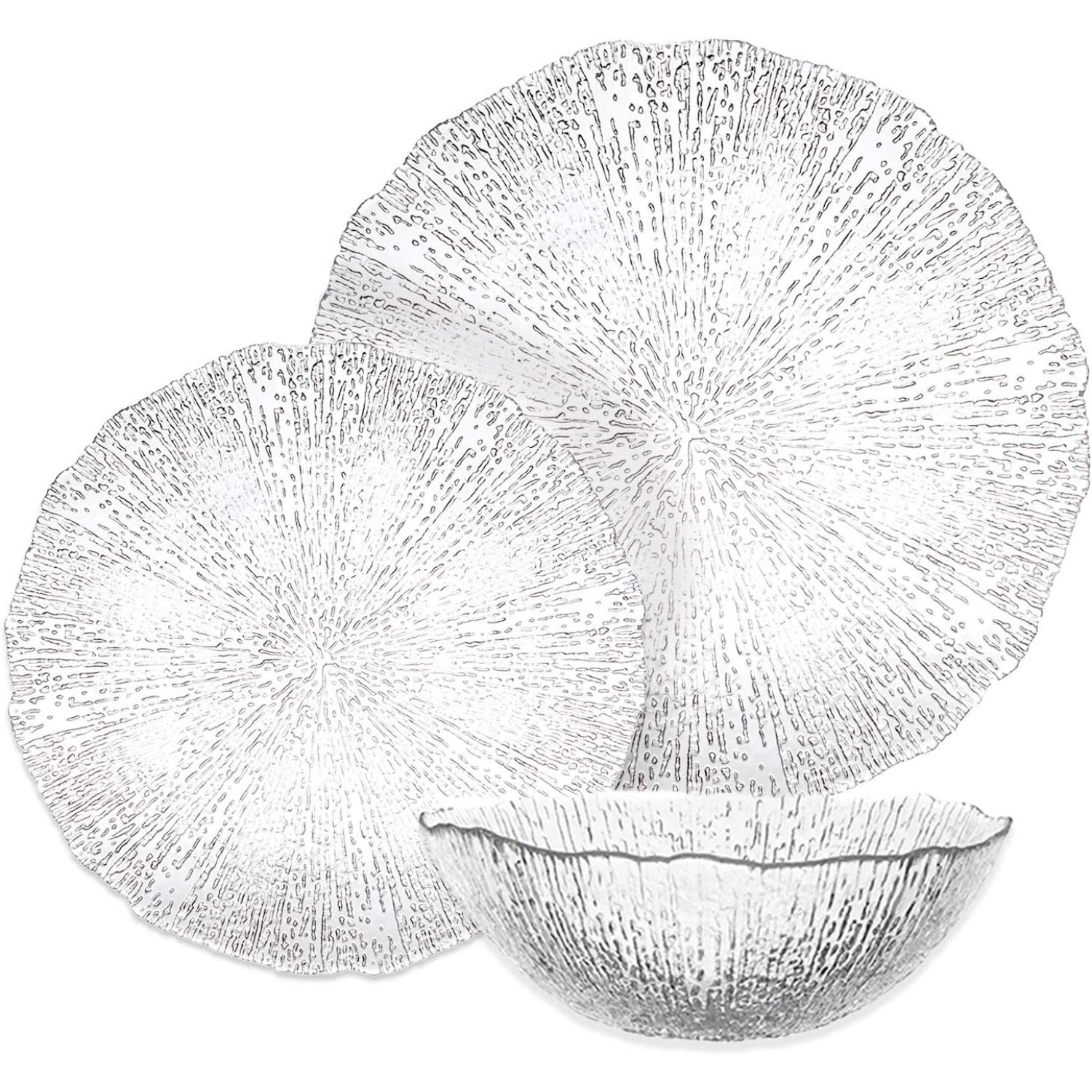 Glass Dinnerware Set Fancy Set Of Textured Clear Glass Dinner Plates Glass Dinnerware Set Fancy Set Of Textured Clear Glass Dinner Plates