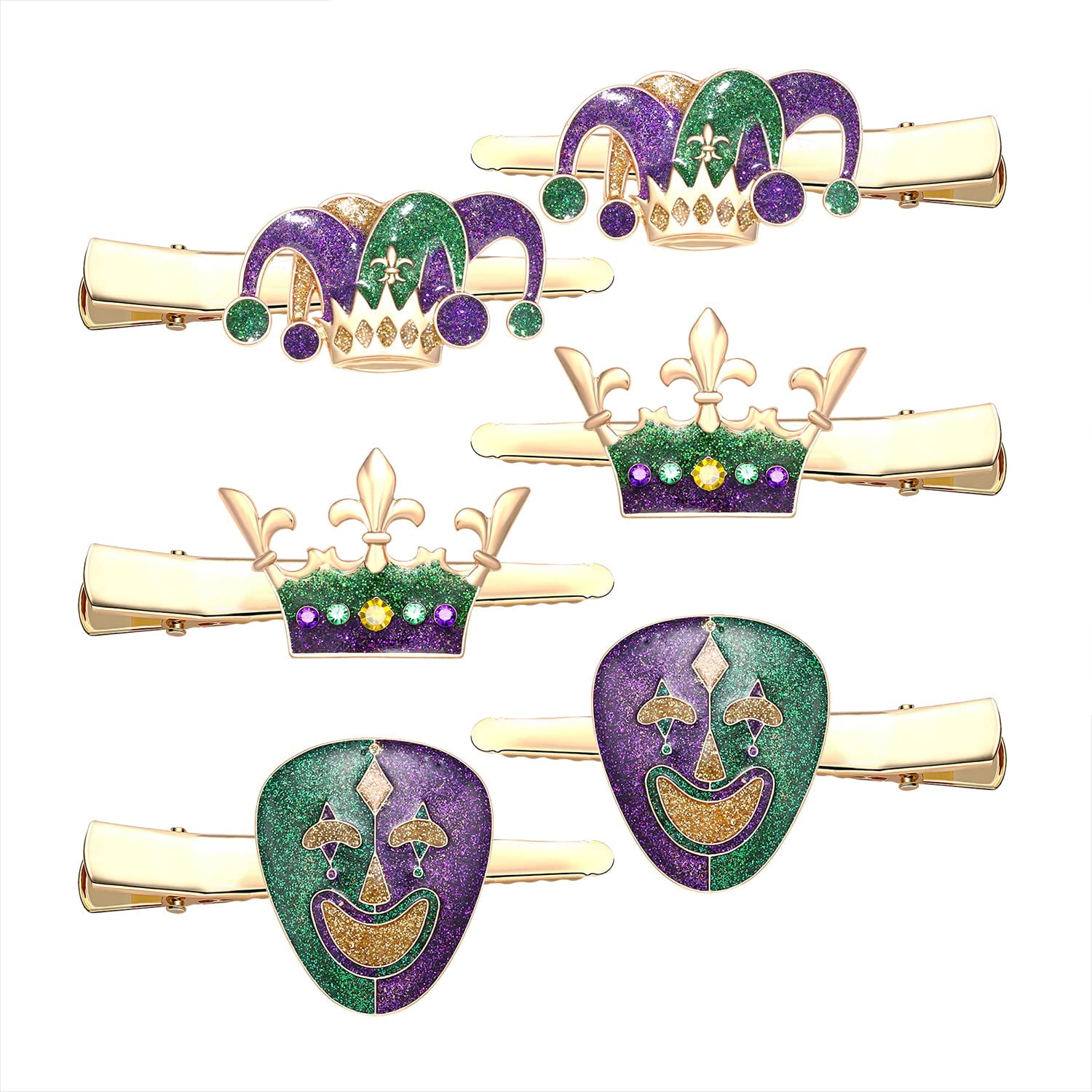 Horquillas para el pelo De Mardi Gras, flor De Lis brillante, sombrero ...