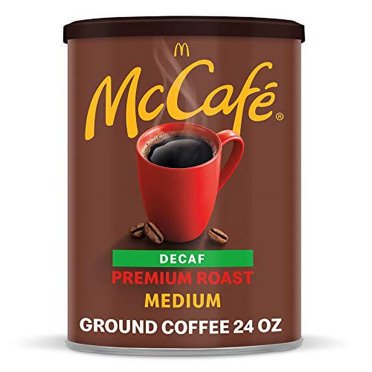 McCafe Premium Medium Roast Decaf Ground Coffee, 24 oz Resealable Can ...