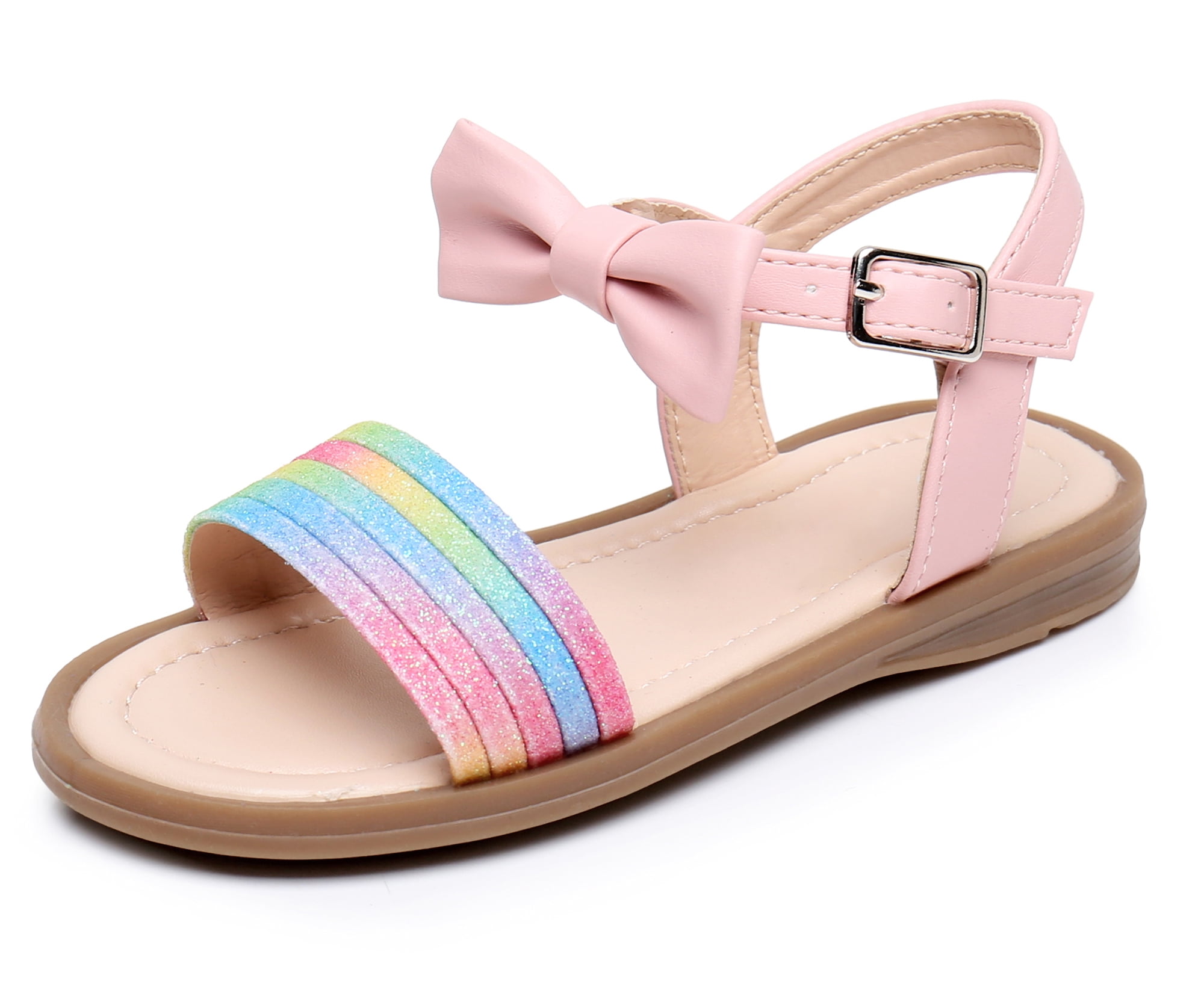 Blikcon Kids Girls Open Toe Sandal Dress Shoes Party Summer Shiny ...