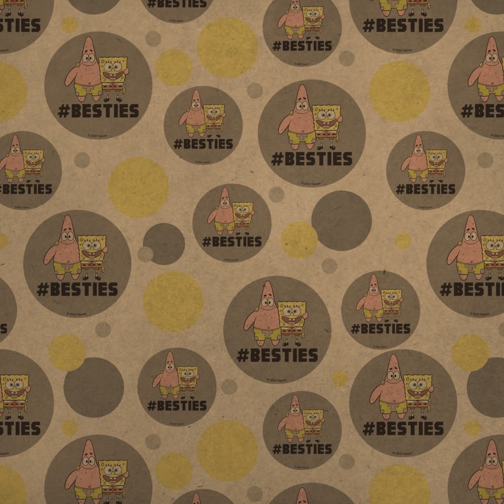 SpongeBob Besties Premium Kraft Gift Wrap Wrapping Paper Roll - Walmart.com