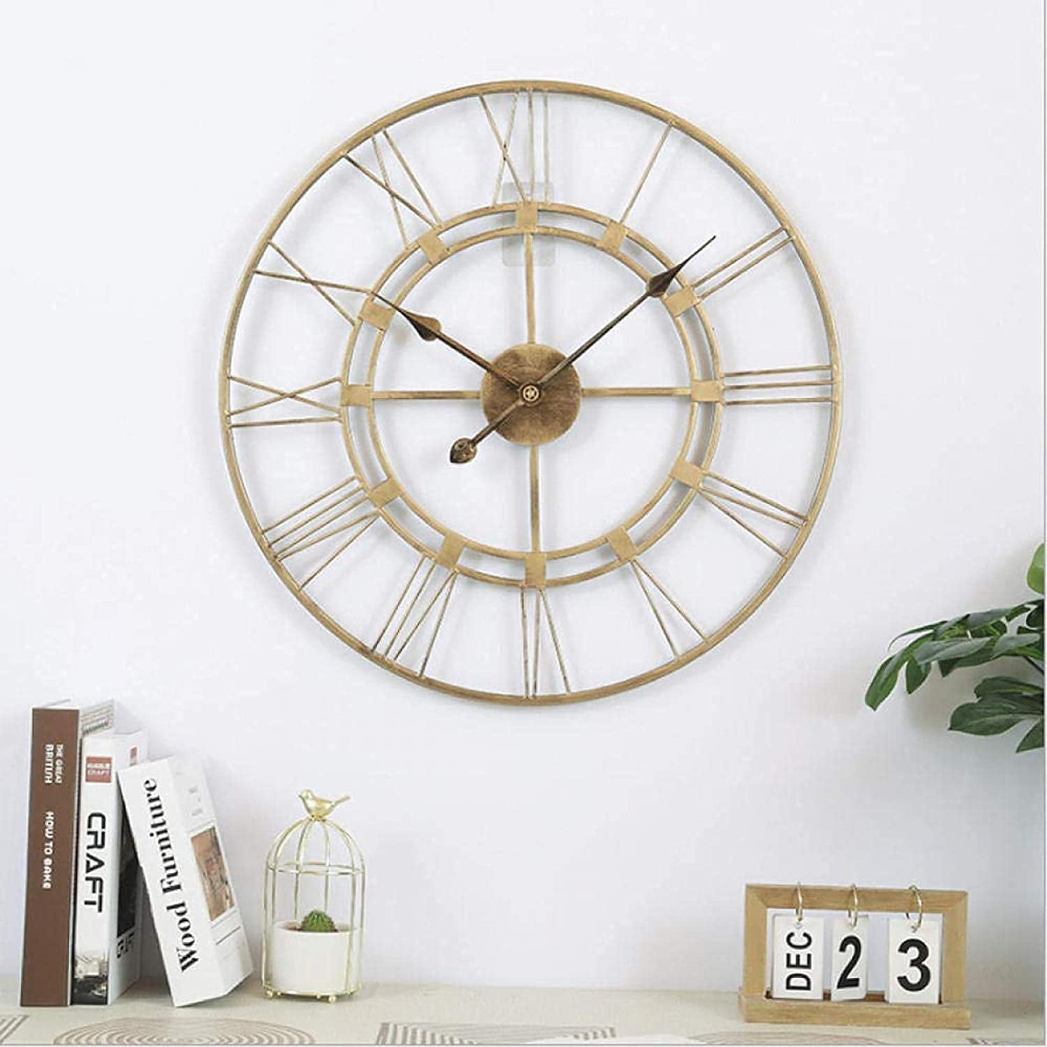 Garden Clock, New Big Roman Numerals Giant Open Face Metal Large ...