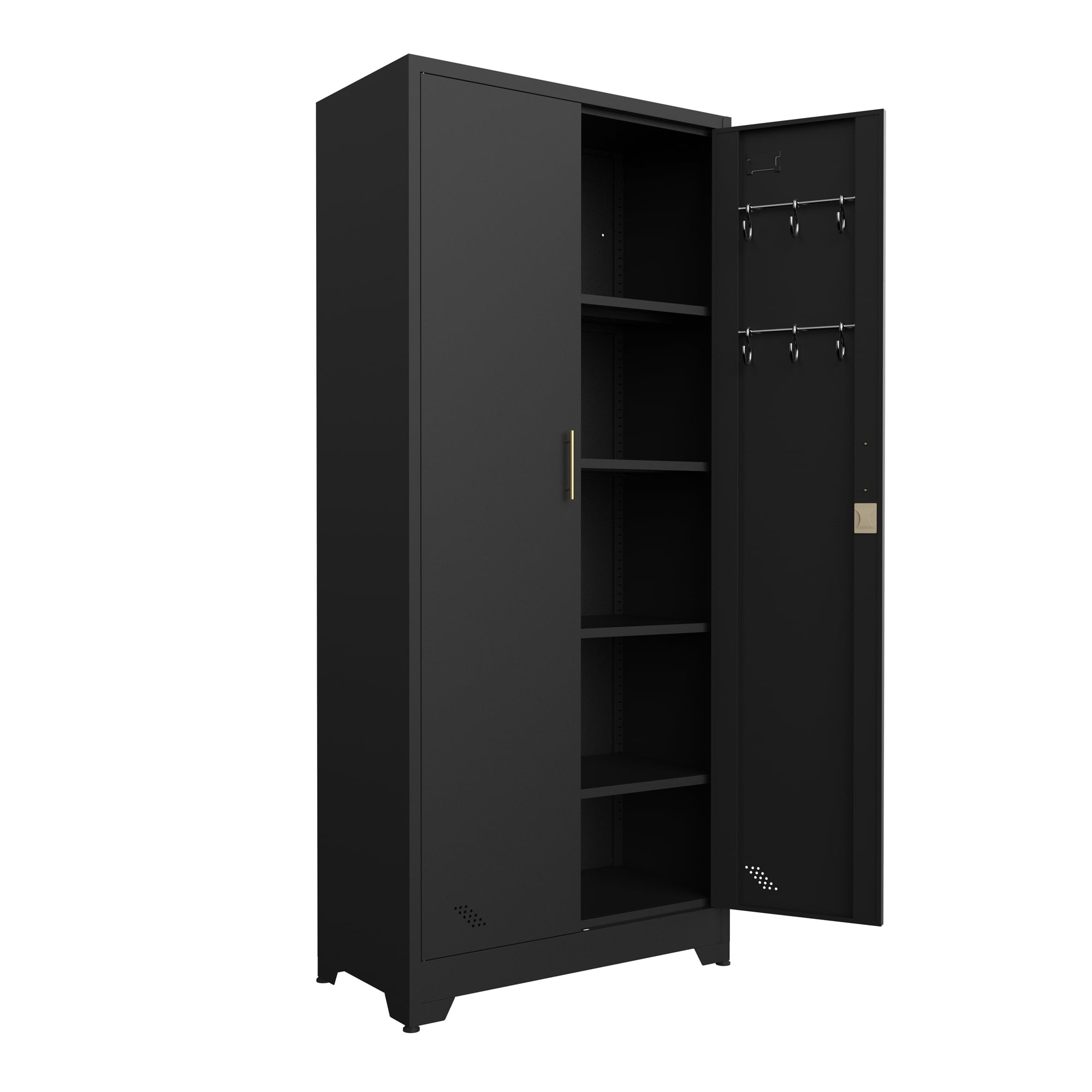 Lockable Storage Cabinet, Metal Tool Storage Cabinets with Doors, 72 ...