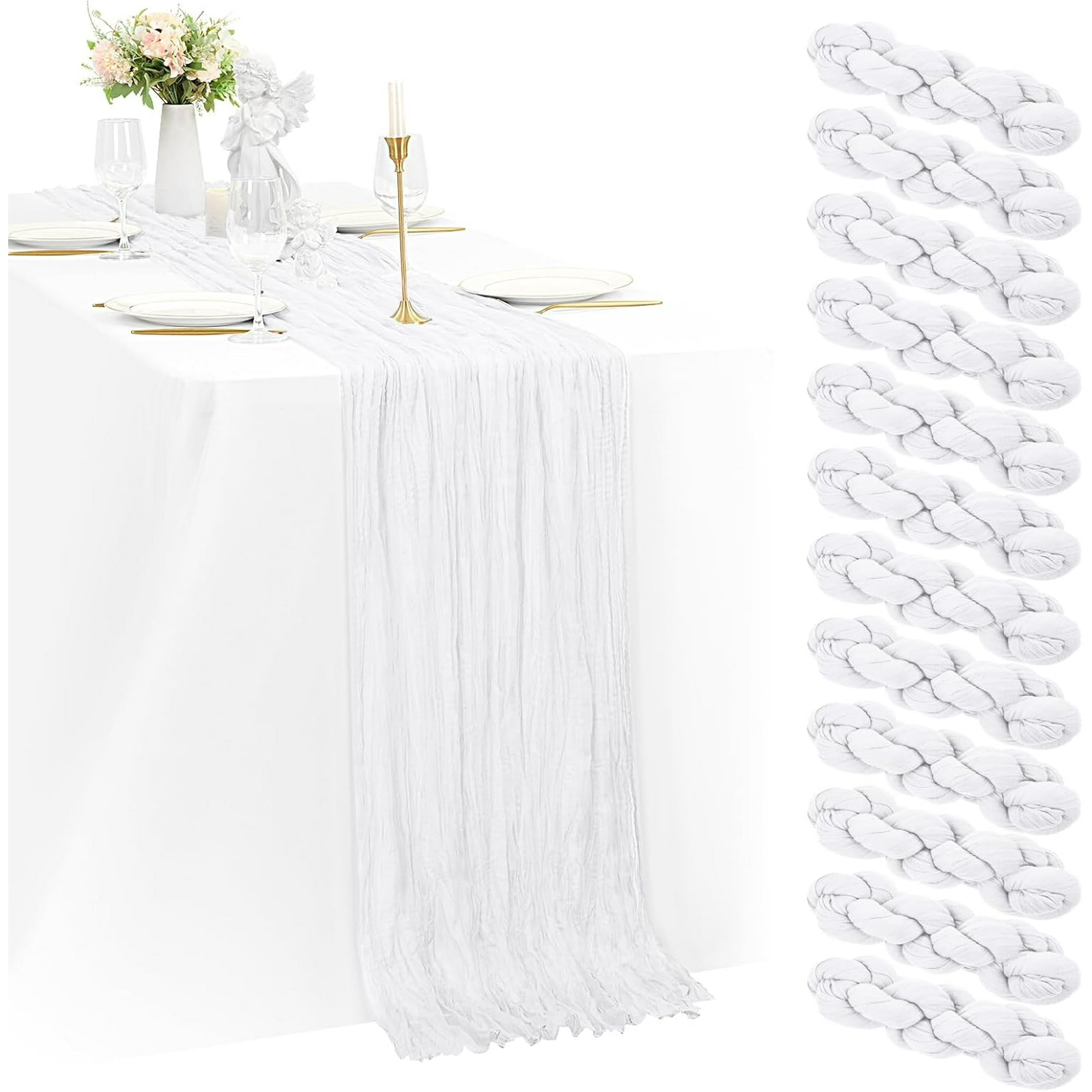 Click here for Lumaycens 12 Pack 35x120 Inch Cheesecloth Table Ru... prices