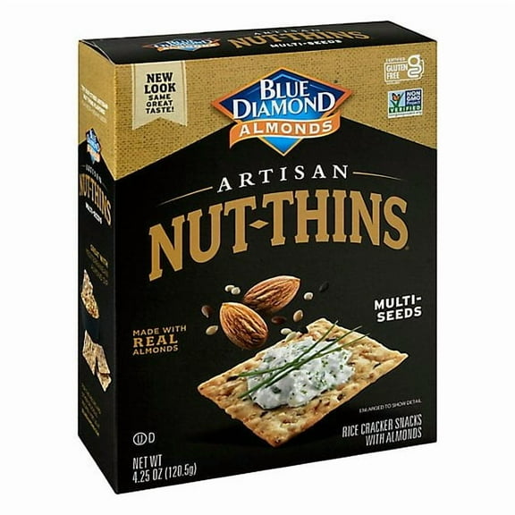 Blue Diamond Almonds Artisan Multi-Seed Nut-Thins, Gluten-Free Snack ...