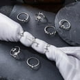 9Pcs 3 Styles Star Ring Set Alloy Open Cuff Ring 16-17.4mm Platinum ...