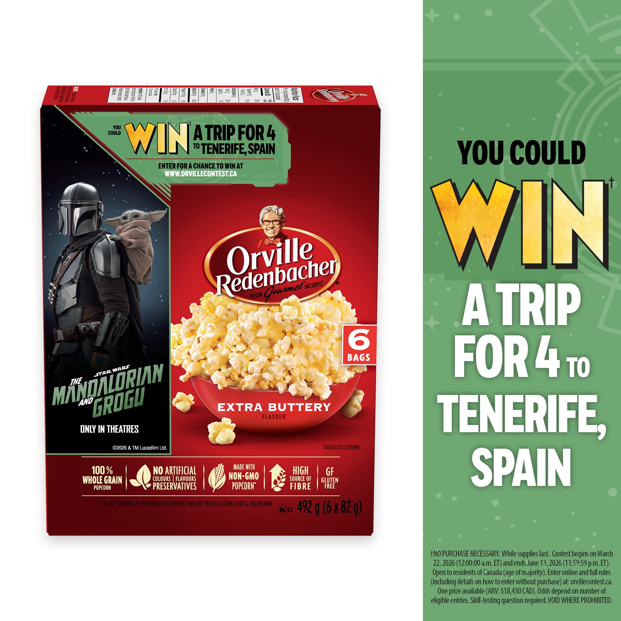Orville Redenbacher Extra Buttery Microwave Popcorn, 100% Whole Grain ...
