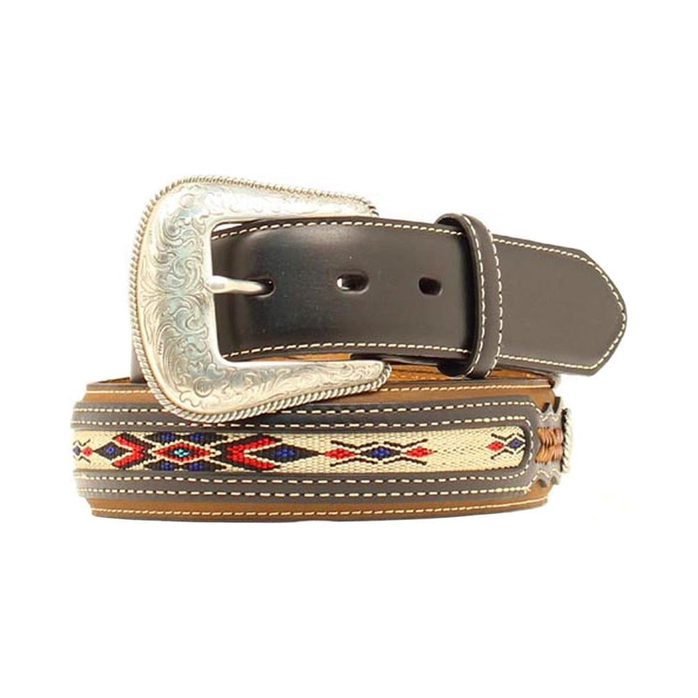 Nocona Men's Top Hand Southwestern Style Inlay Small Conchos Belt ...
