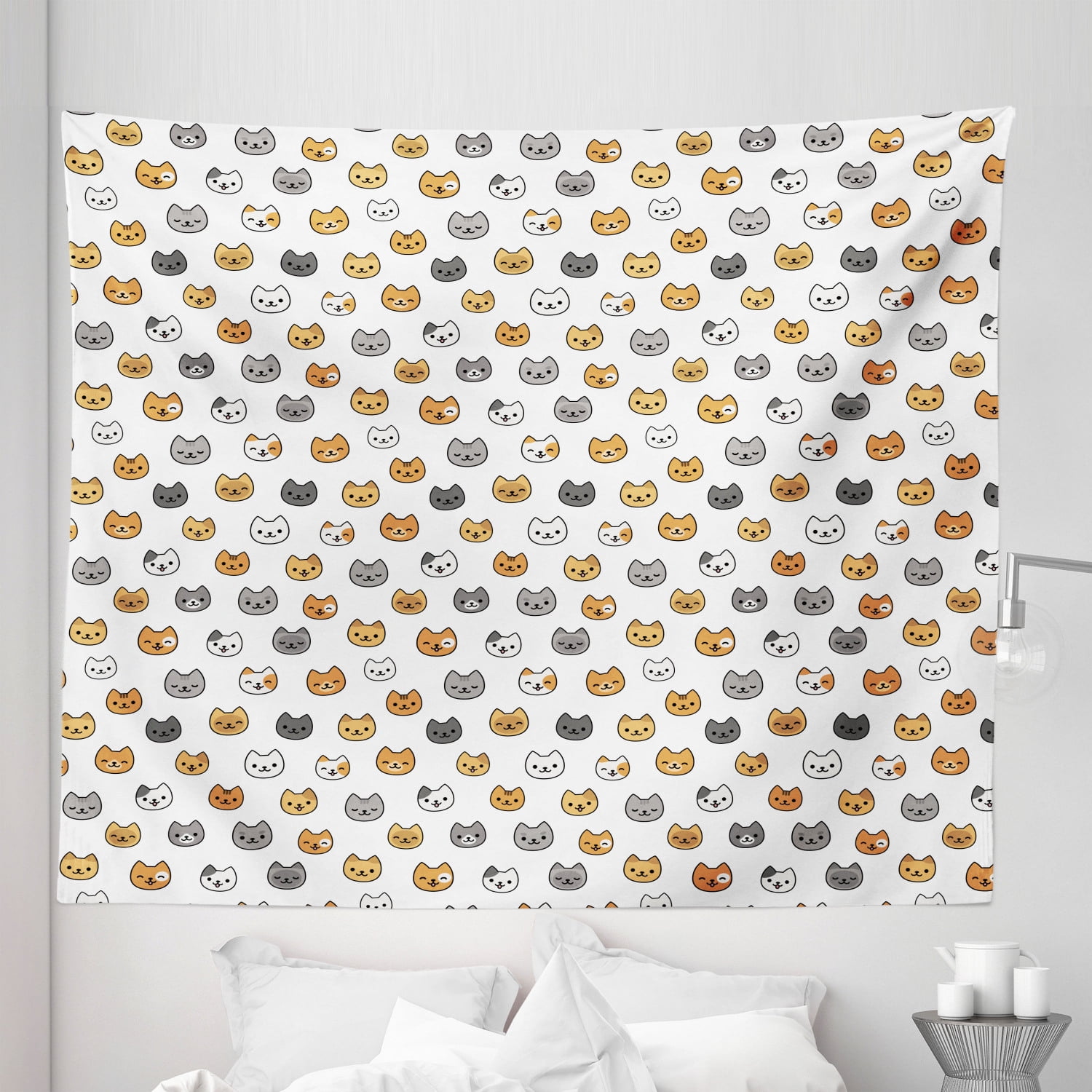 Kitten Tapestry, Pattern of Cartoon Cats Different Breeds Colors with ...
