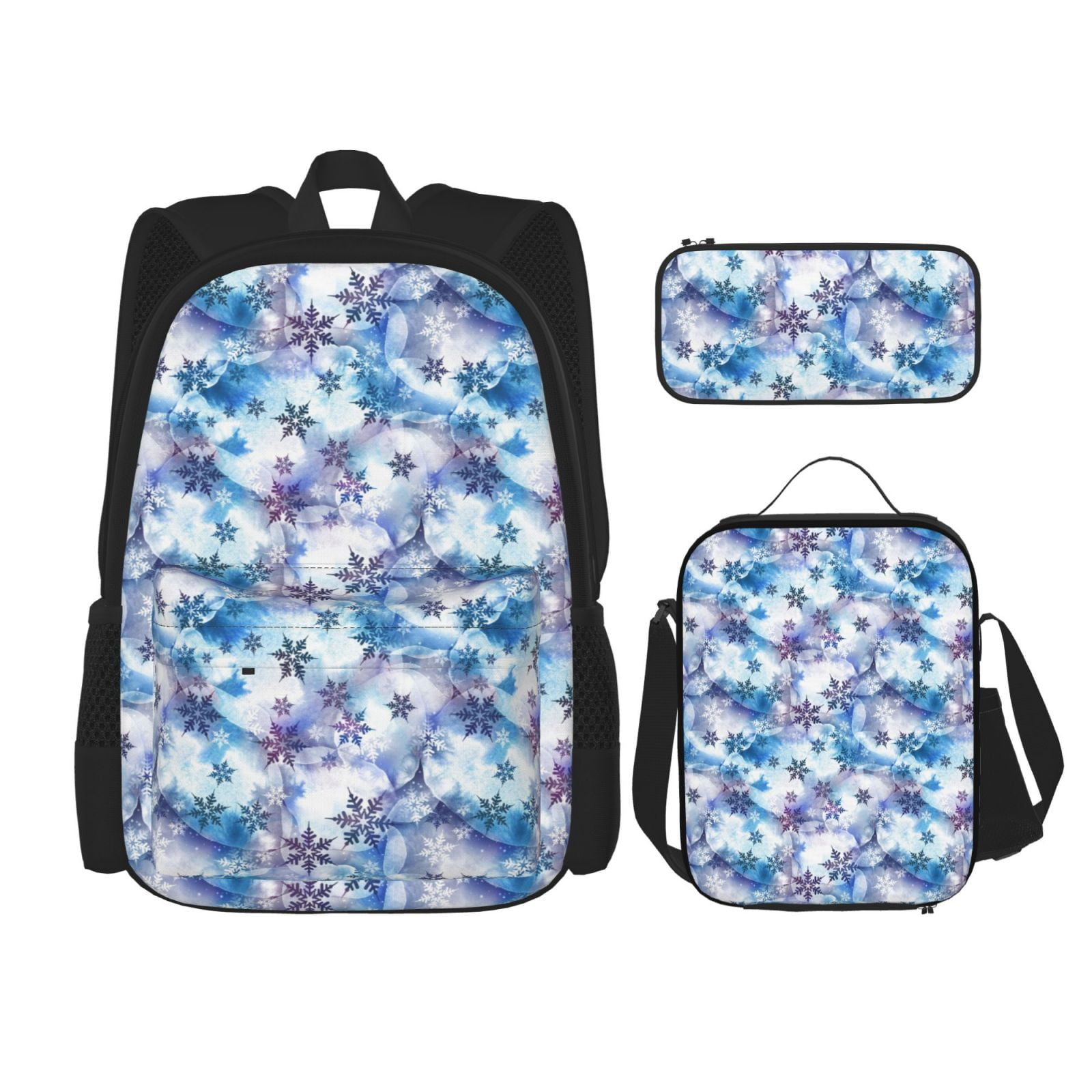 Balery Icy Blue Snowflakes Mochila Escolar 3 en 1 para Niños - Mochila ...