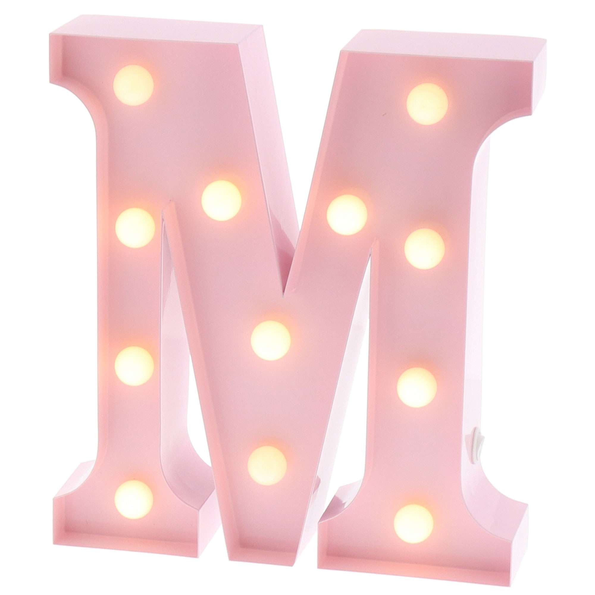 Barnyard Designs Metal Marquee Letter M Light Up Wall Initial Nursery ...
