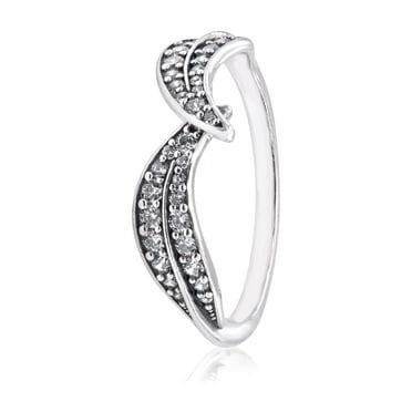Authentic Geometric Lines Ring, Clear CZ 196210CZ-52 EU 6 US - Walmart.com