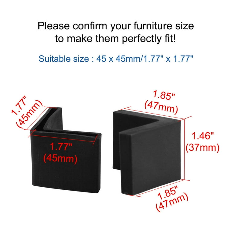 Angle Iron Plastic End Caps 16 Pcs 1.57\" X 1.57\" (40mm X 40mm) L ...