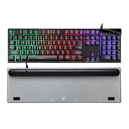 Universal 104 Keycaps RGB Mechanical Keyboard Wired Gaming Keyboard E ...