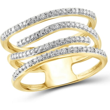 White Diamond Accent 14kt Gold Over Silver Open Ring - Walmart.com