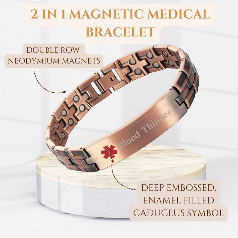 Copper medical alert bracelet store
