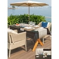Bless Our Home Rectangle Outdoor Tablecloth with Umbrella Hole Blue ...