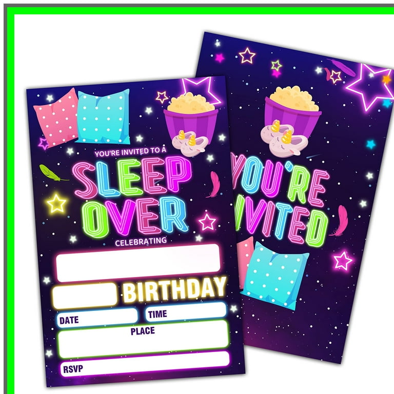 Slumber Party Birthday Cards To Print
