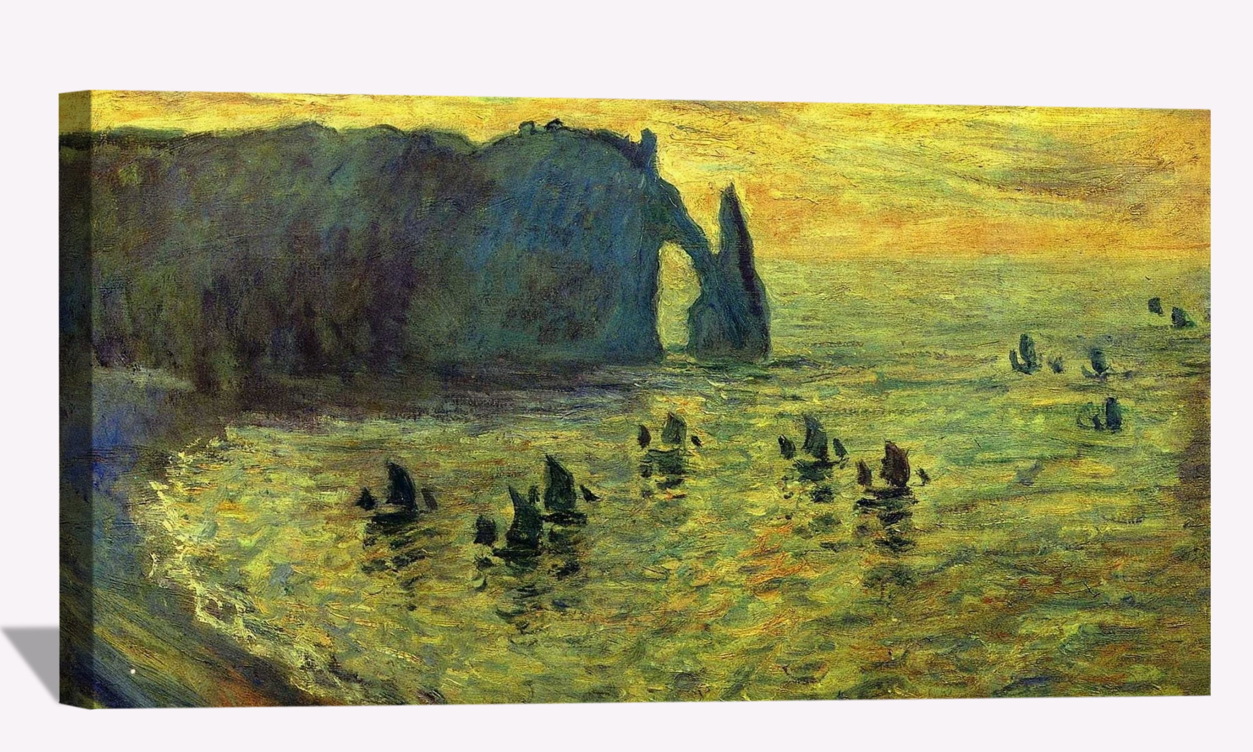 Claude Monet Canvas Wall Art Monet Cliffs At Etretat Framed Painting ...