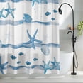 Blue Sea Star Shower Curtains for Bathroom, Summer Beach Fish Shell Sea ...
