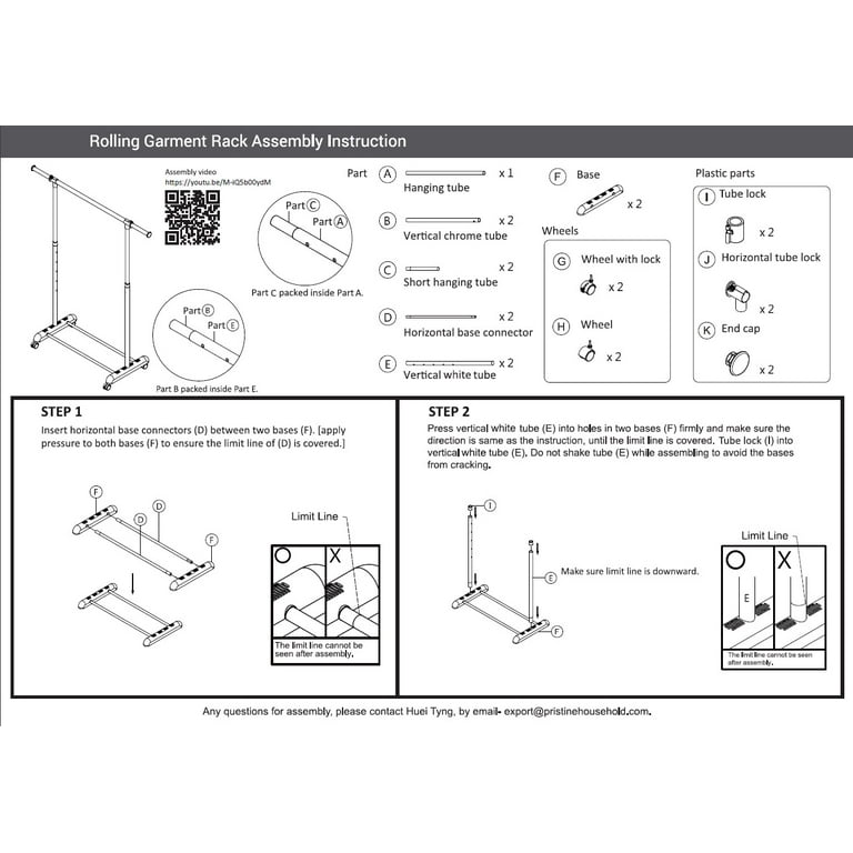 Mainstays Adjustable Rolling Garment Rack Instructions | ppgbbe ...