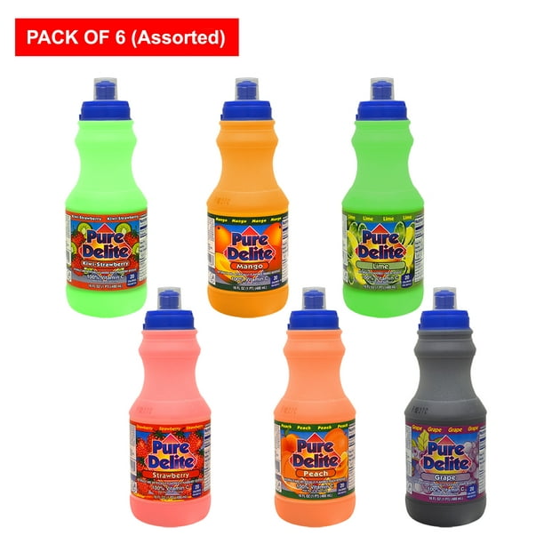 Pure Delite Fruit Drinks, 100% Vitamin C (Assorted Six Pack) 473 ml ea ...