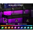 Reversible Computer Desk with LED Lights, Office Workstation Featuring ...