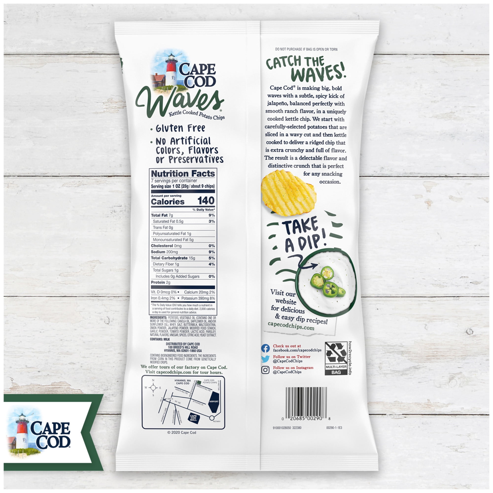 Cape Cod Potato Chips, Wavy Cut Jalapeno Ranch Kettle Chips, 7 Oz – Beauty Suppliers – Online ...