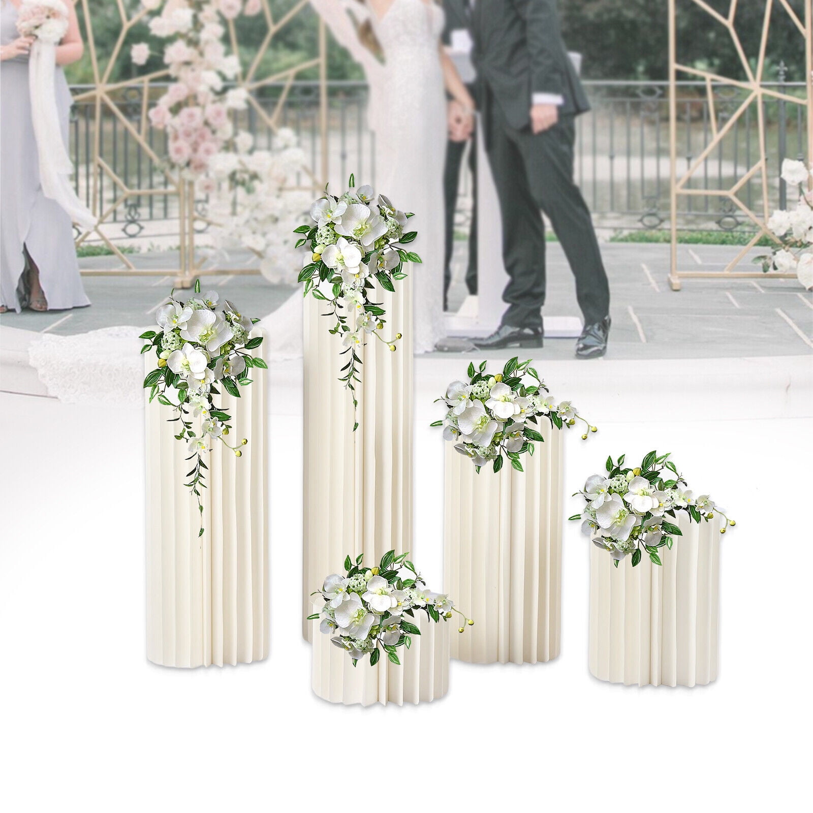 5 Cardboard Vase Pillars Column Wedding Party Event Decor Floral Flower ...