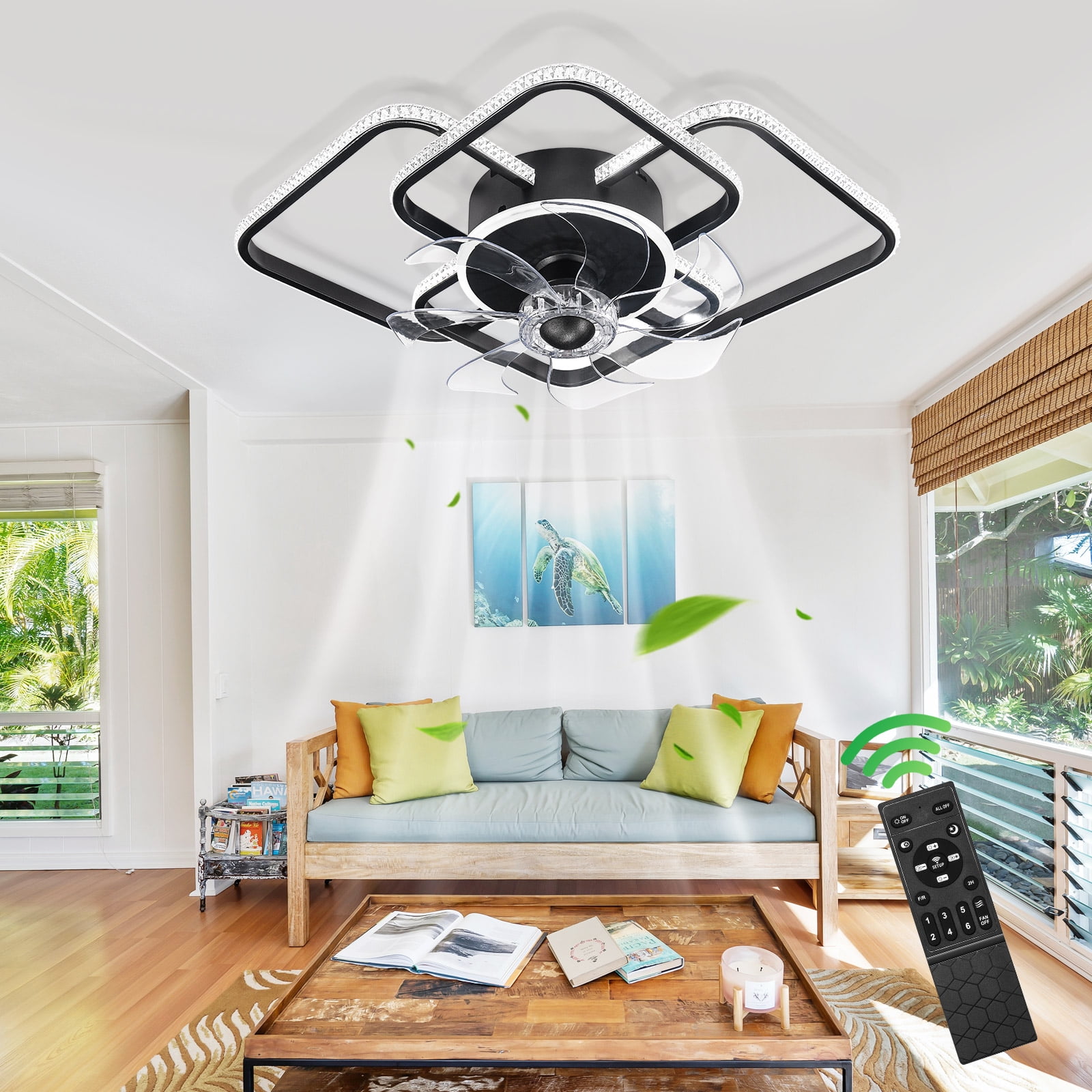 Oscillating Ceiling Fan With Light