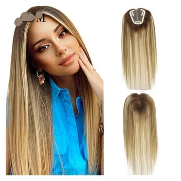 HAIRRO Human Hair Toppers For Women 100% Remy Topper With/Without Bangs ...