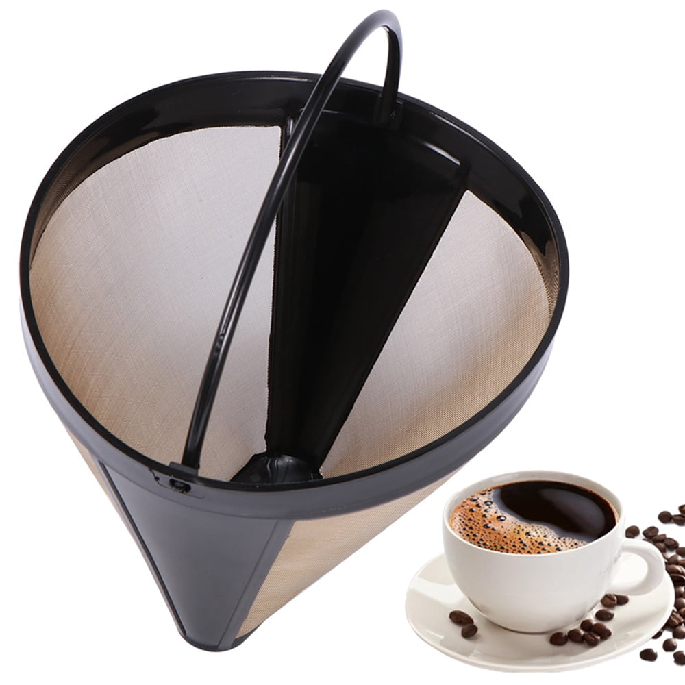 Coffee Filters, 1-Pack Reusable 6-12 Cup Cone Coffee Filters, Basket #4 ...