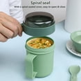 Microwaveable Soup Mug With Vent Lid And Scoop Portable Hot Food Container For Oatmeal Milk