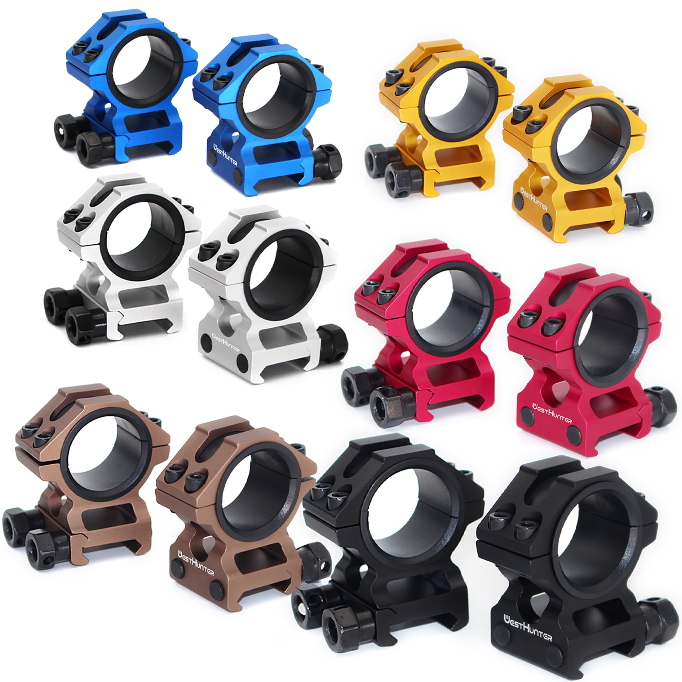 WestHunter WH5118C Picatinny Scope Rings, 1 in/30mm | Low Profile, 6 ...