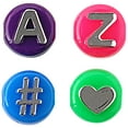 Hello Hobby Neon Alphabet Beads 10mm Round with Silver Letters 360 ...