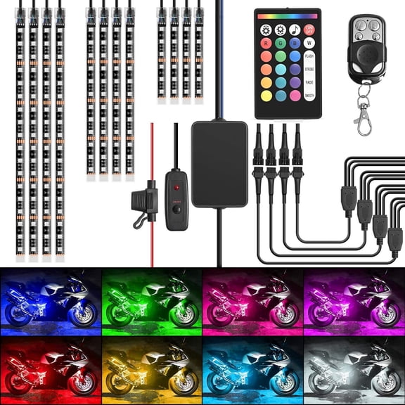 - TL-35 12 count RGB Led Light Kit Multi-Color Atmosphere Lights Lamp ...
